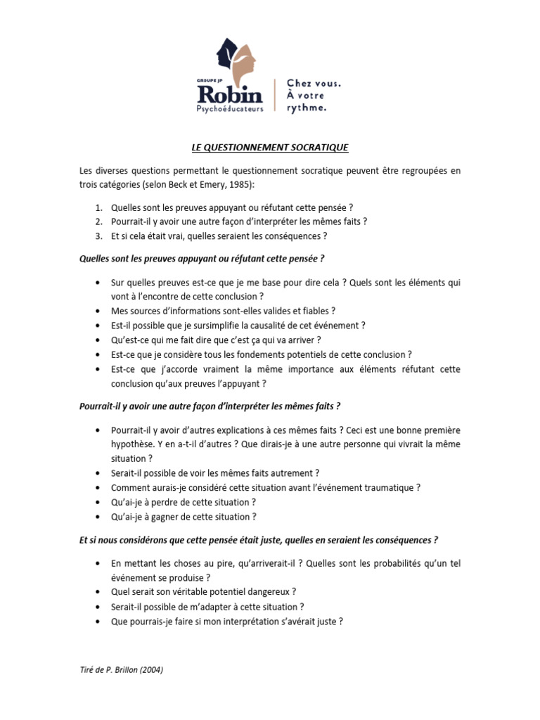 Questionnement socratique | PDF