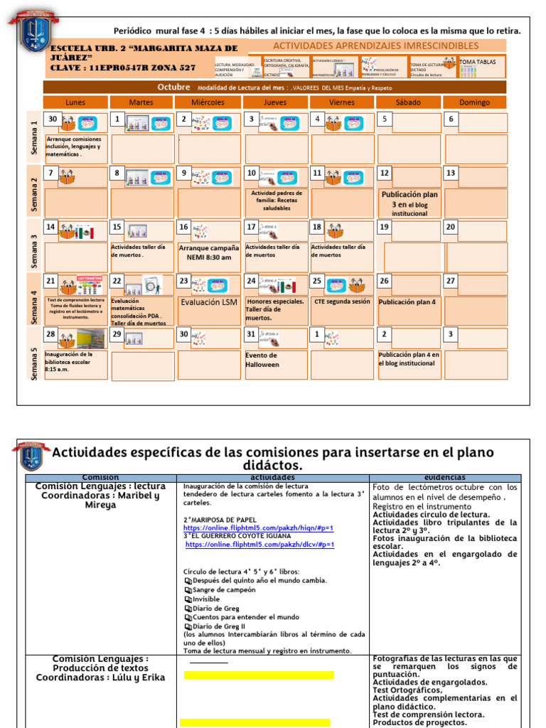Agenda 10 24 25 | PDF | Comunicación escrita | Escritura