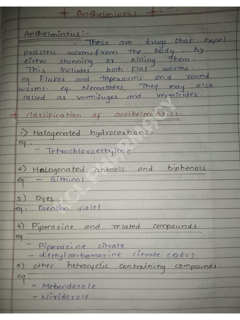 Antihelmintics | PDF