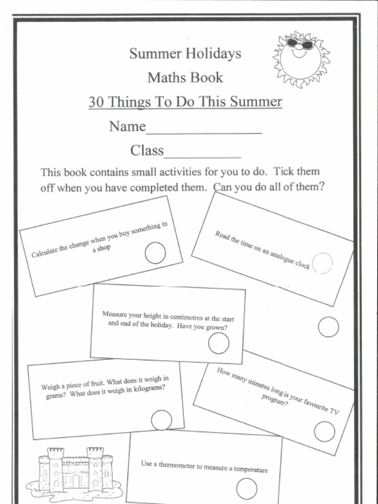 Maths Summer Pack | PDF