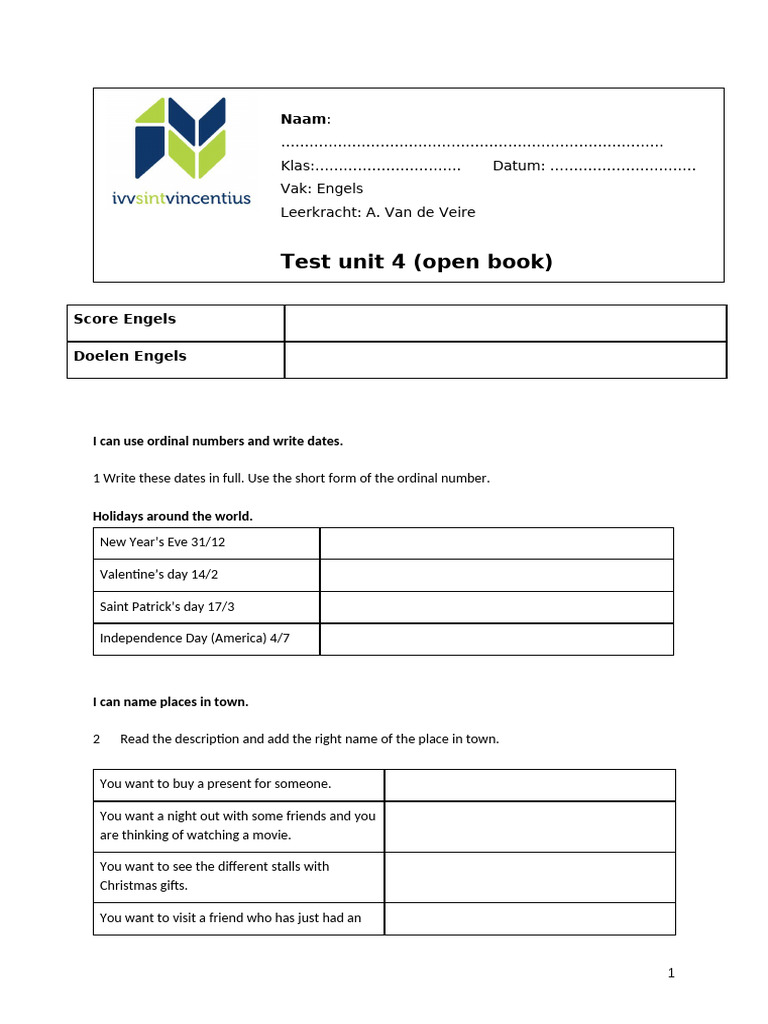Test Unit 4 Open Book | PDF