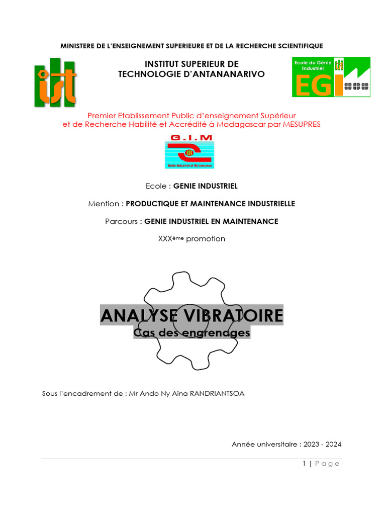 Analyse Vibratoire Engrenage | PDF