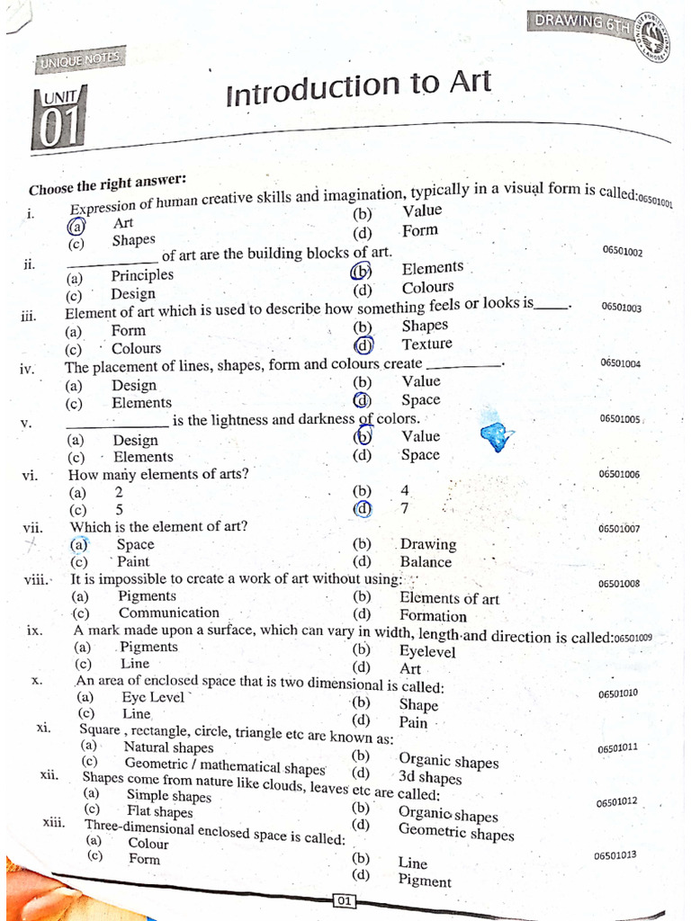 6th A.B.C.D Art Notes | PDF