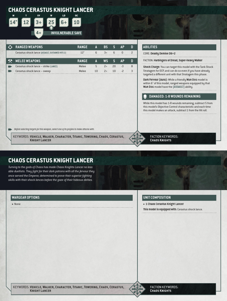 CHAOS CERASTUS KNIGHT LANCER | PDF