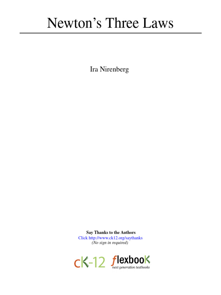 Newtons Three Laws | PDF