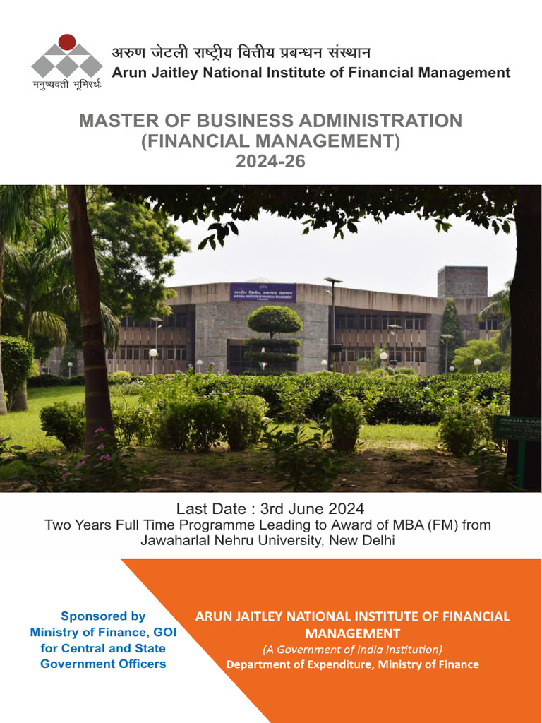 Brochure - MBA (FM) 2024-26 | PDF
