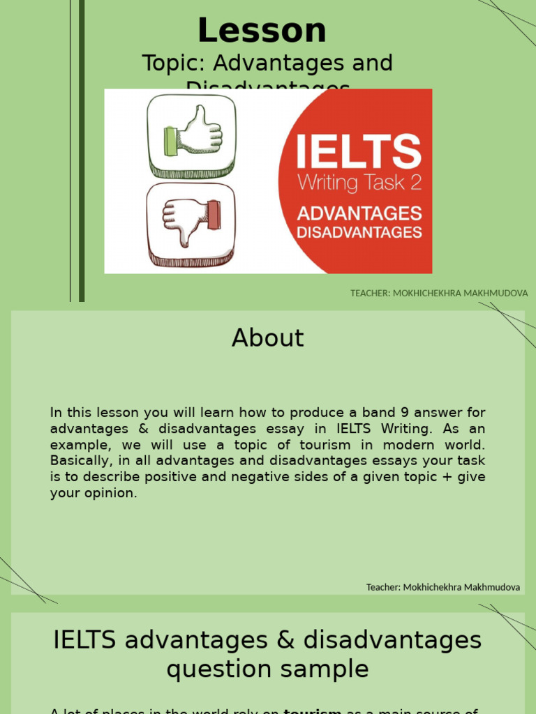 Advantages & DIsadvantages Essay - Writing Task 2 | PDF