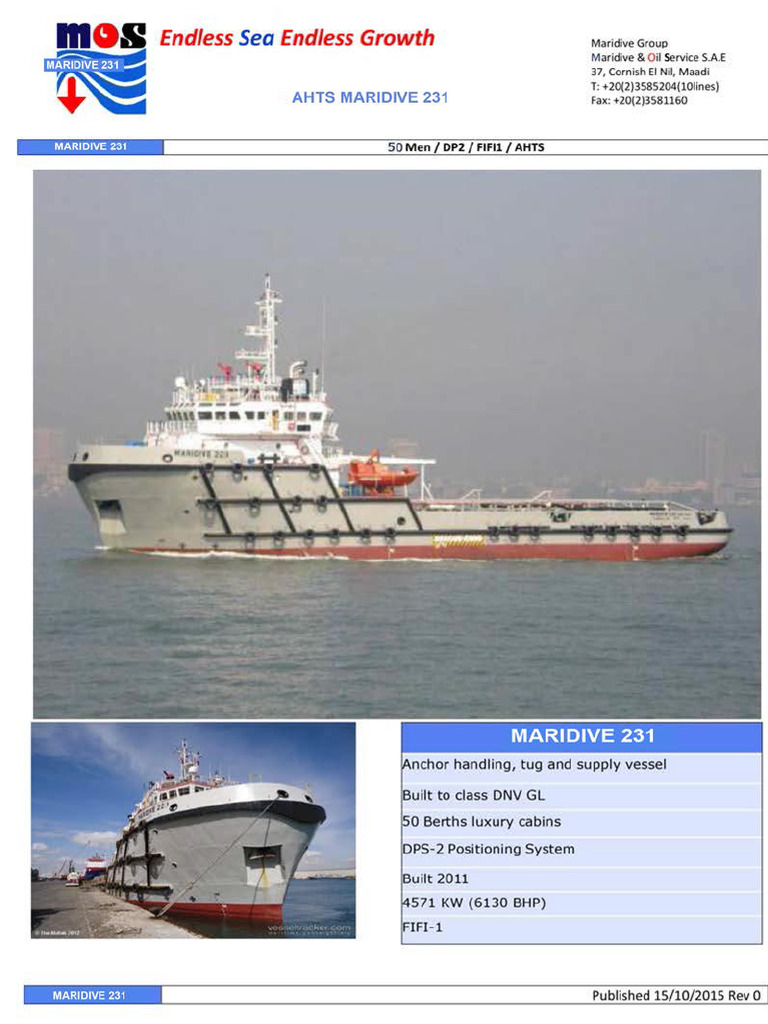 Maridive 231 Particulars | PDF