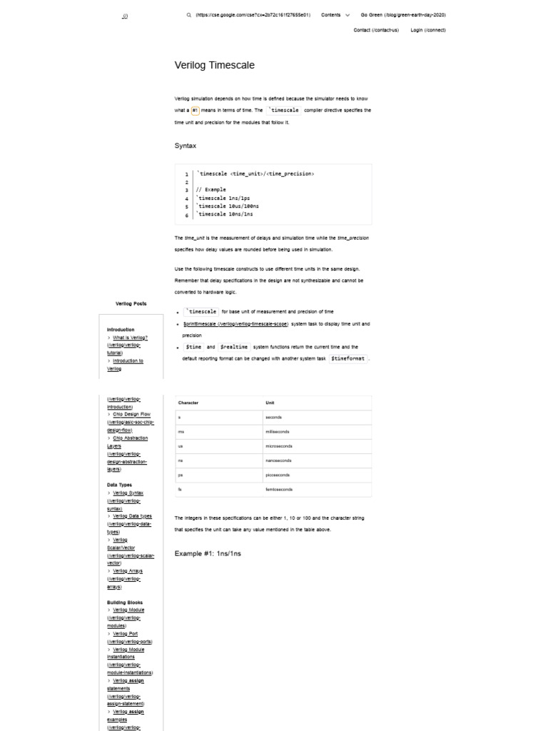Verilog Timescale | PDF