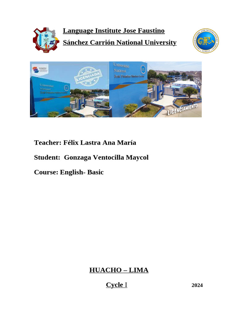 ENGLISH BASIC I (TASK TWO) | PDF