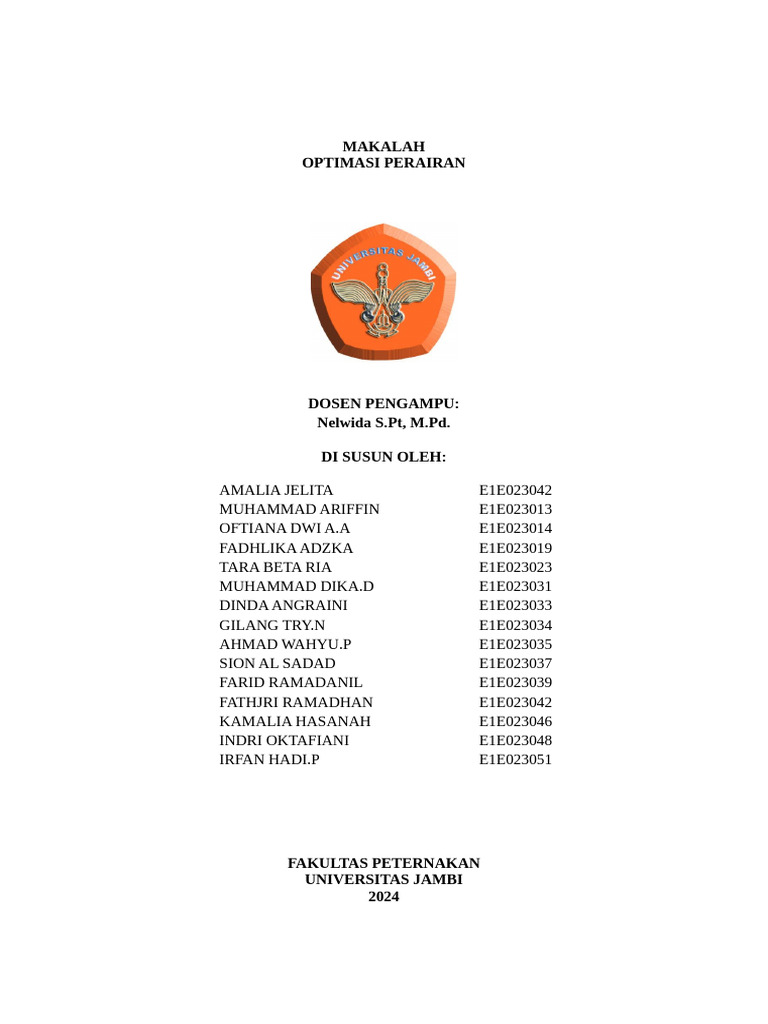 Optimasi Perairan | PDF | Sains & Matematika | Teknologi & Rekayasa