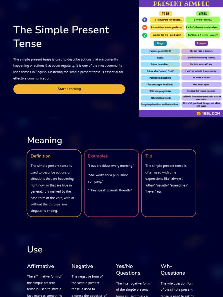 The Simple Present Tense | PDF