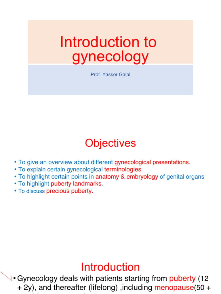1 introduction to gynecology | PDF