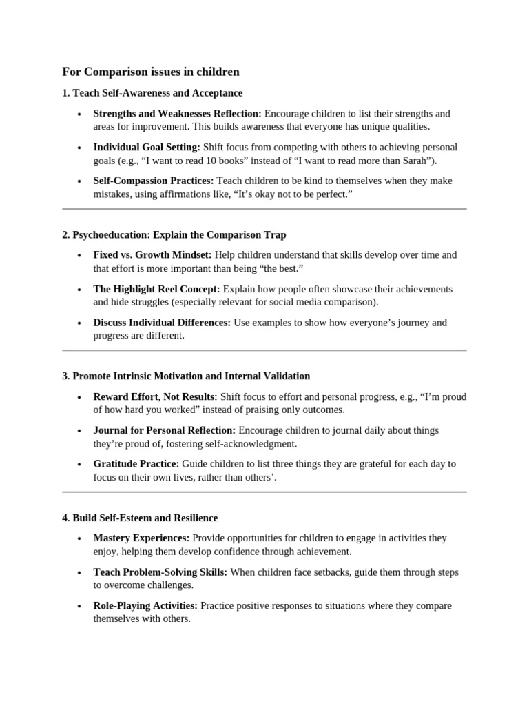 For Comparison Issues in Children | PDF