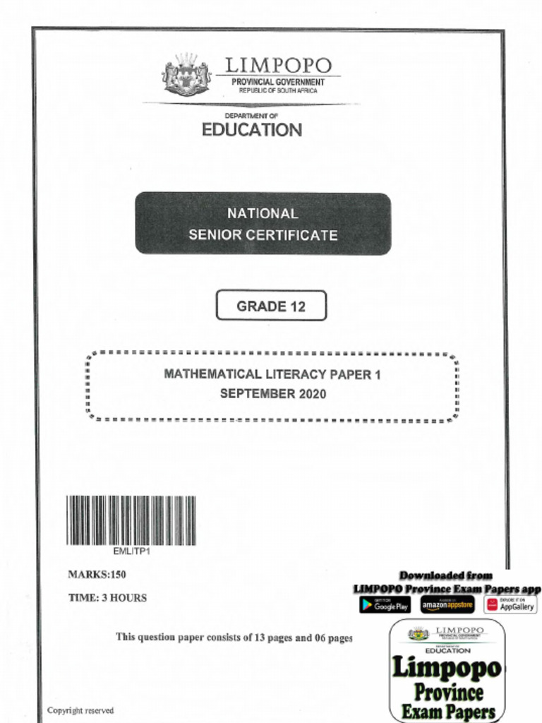 TRIAL 2020 GR 12 LIMPOPO P1 and Memo | PDF | Home & Garden