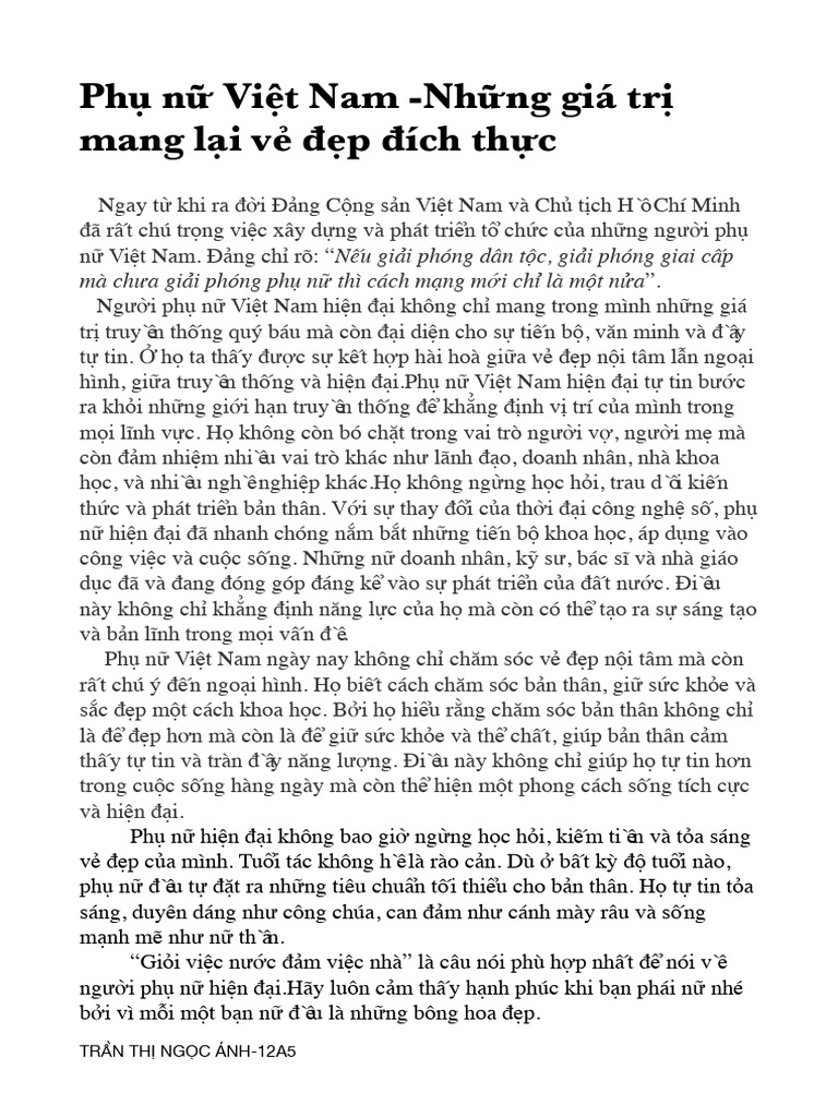 PH N Vi T Nam - NH NG Giá TR Mang L IV P Ích TH C | PDF