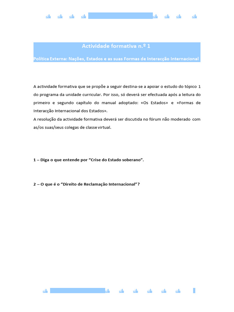 Actividade - Formativa TOPICO 1 | PDF