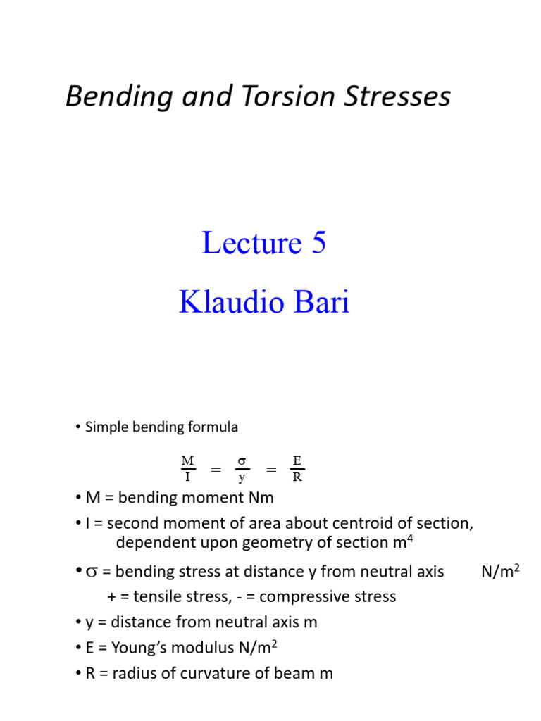 Bending and Torsion Stress Analysis | PDF | Bending | Beam (Structure)