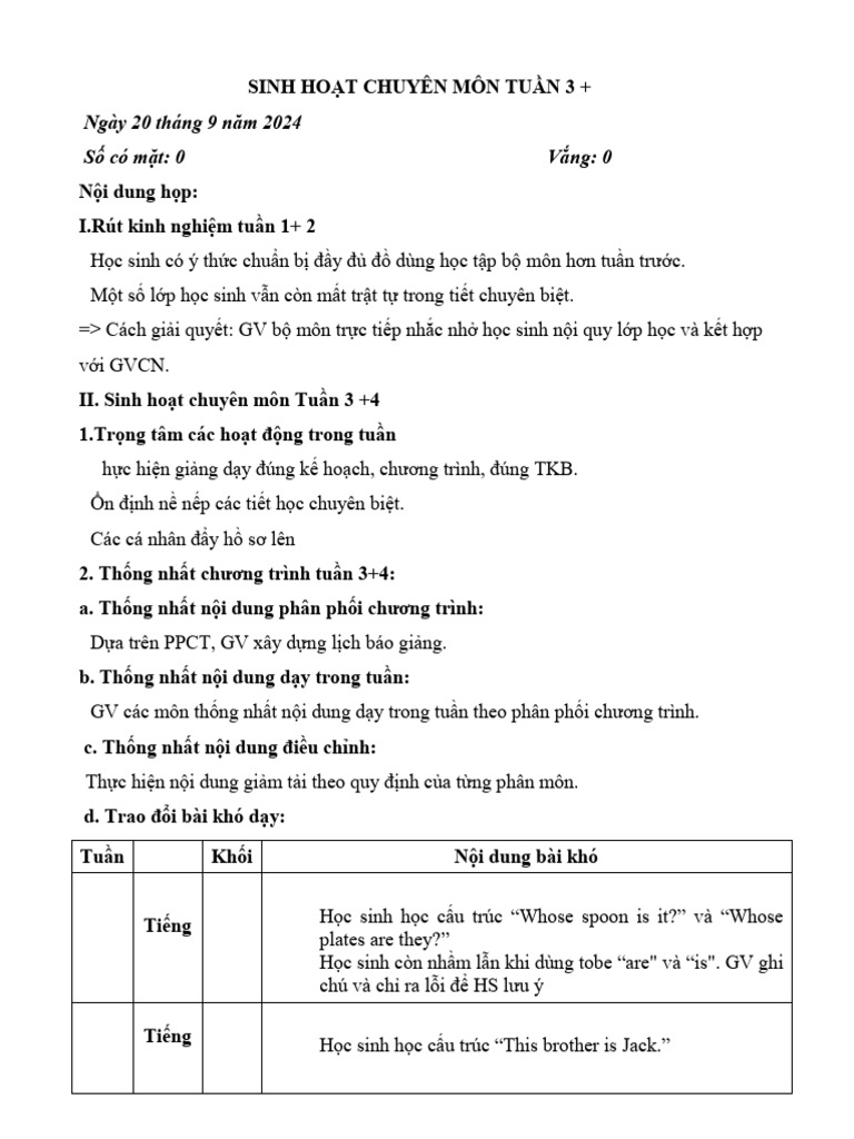 SHCM Tuần 3+4 | PDF