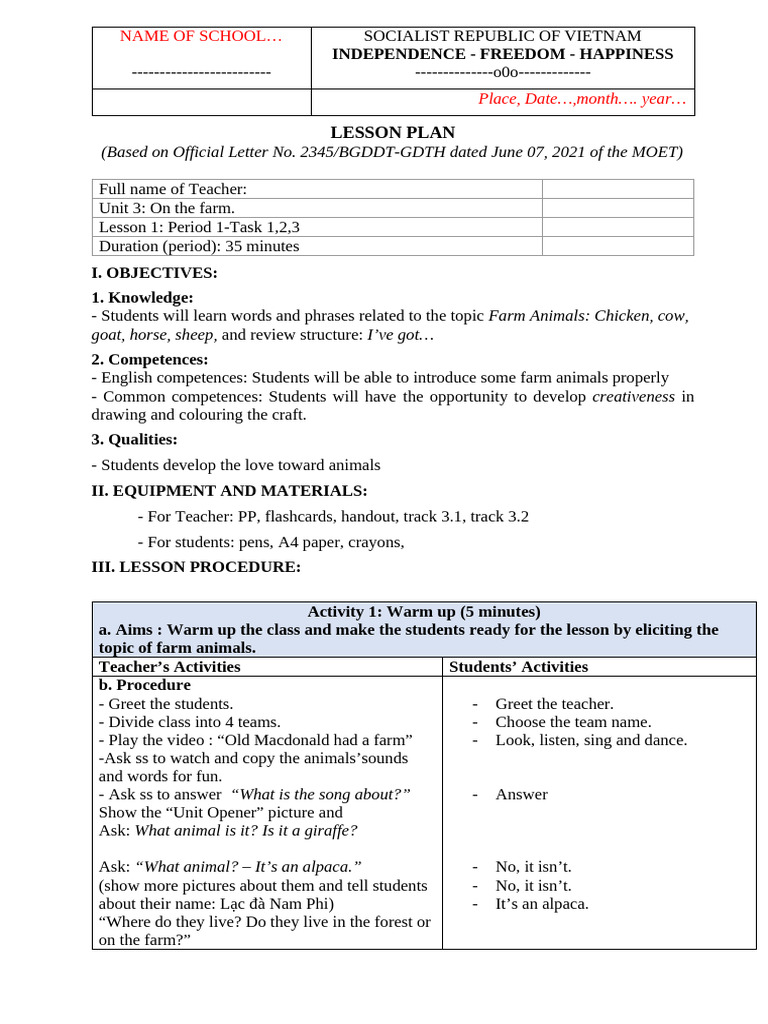 23.unit 3 Lesson 1-Period 1 | PDF | Cognition | Language Arts & Discipline