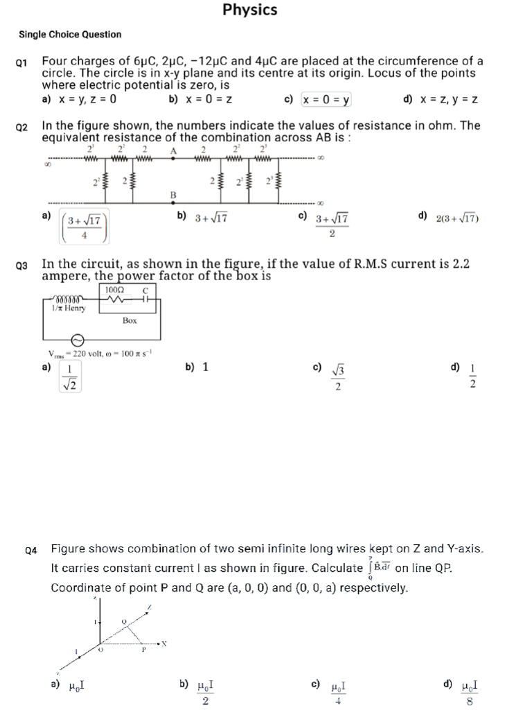 Jee Physics Practice Paper | PDF