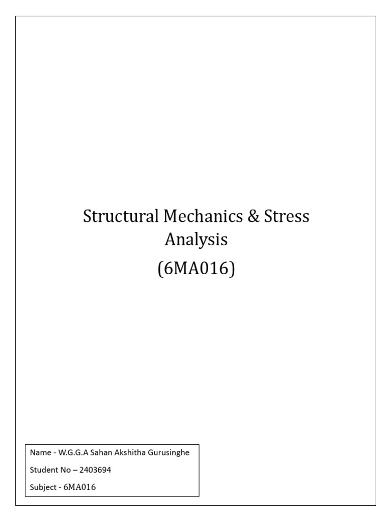 Structural Mechanics & Stress Analysis | PDF