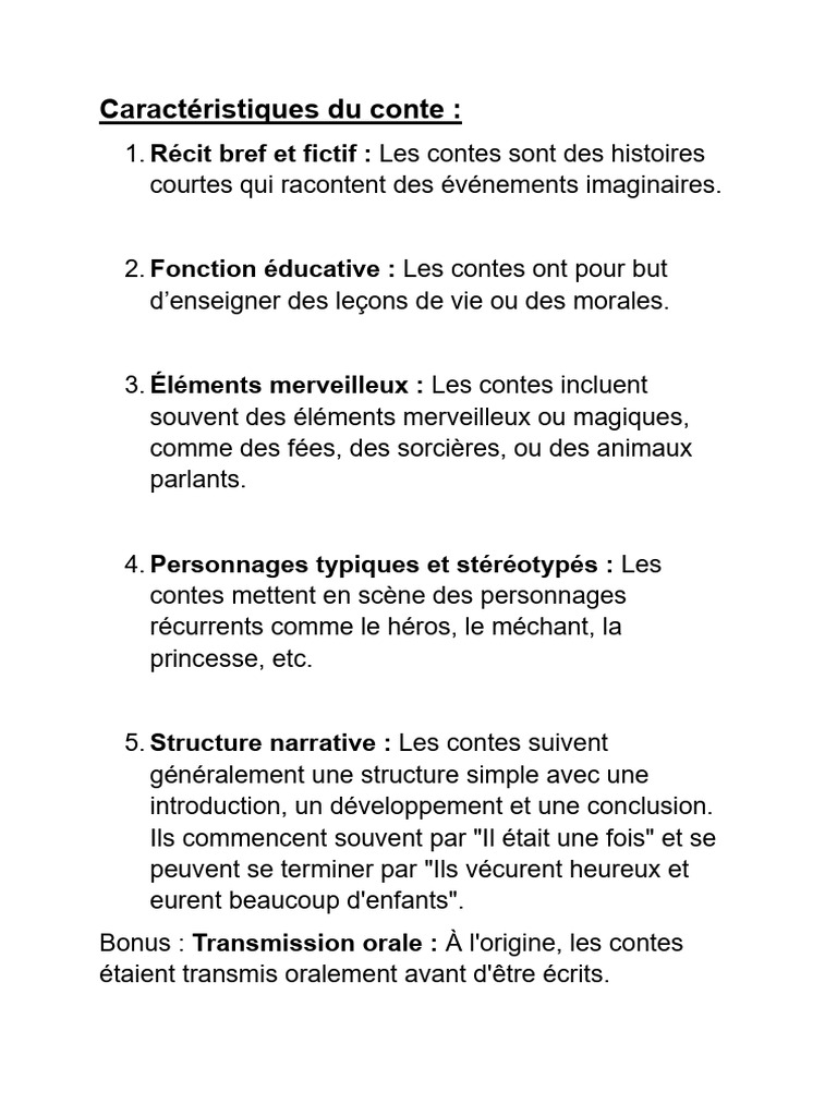 6ème - 3 - Definition Conte | PDF