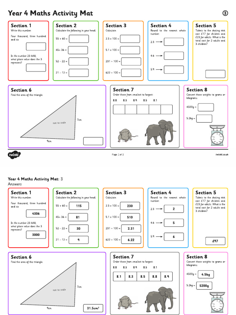 Y4 Maths Mat 3 Medium Ability | PDF