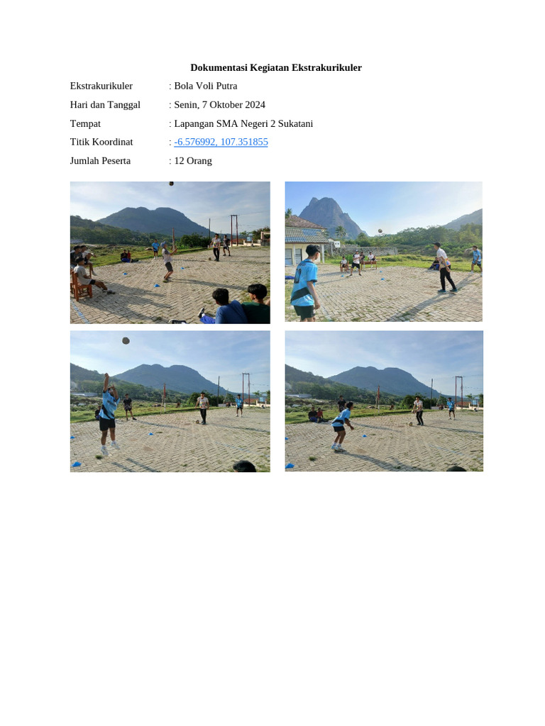 Dok Ekskul Bola Voli 7 10 24 | PDF