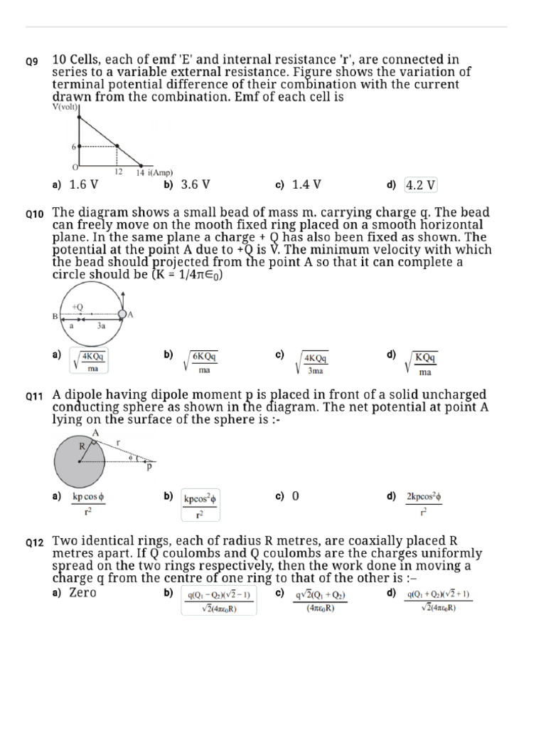 Jee Physics Practice Paper | PDF