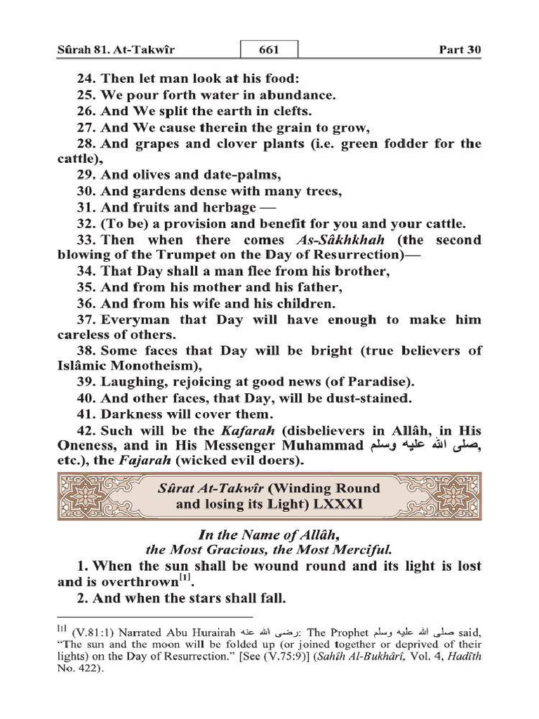 Surah Takwir in English | PDF