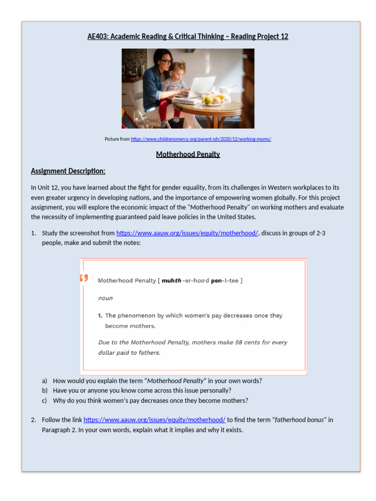 AE403 Reading Project 12 | PDF