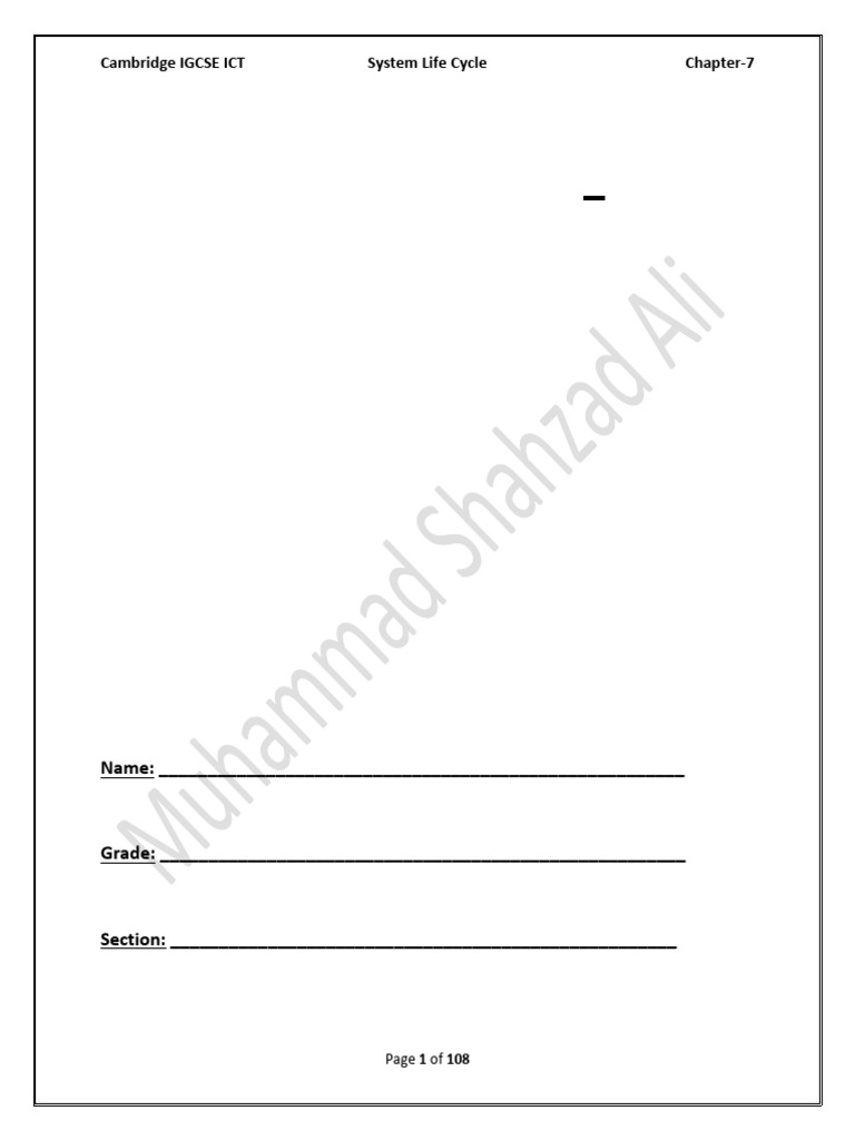 IGCSE - ICT - Chapter-7 (System Life Cycle) - Classified Past Paper Questions (2016-2023) 2 | PDF