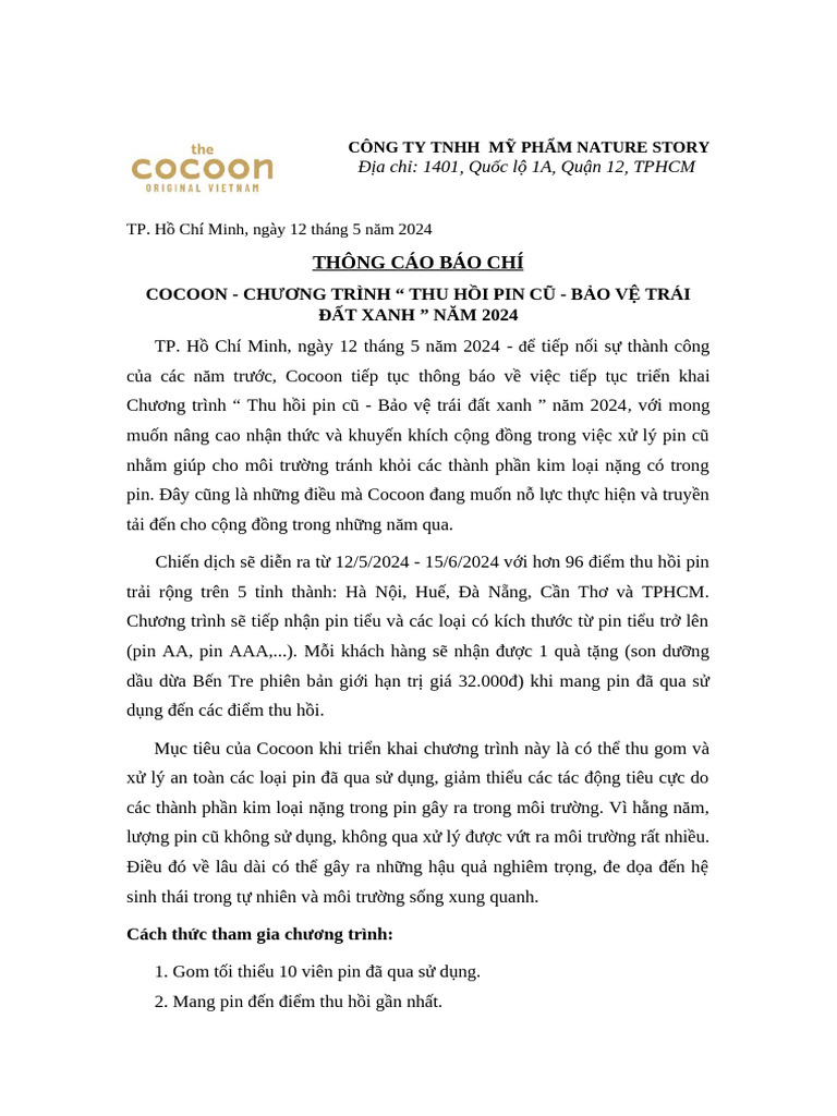 Thu H I Pin Cũ. | PDF