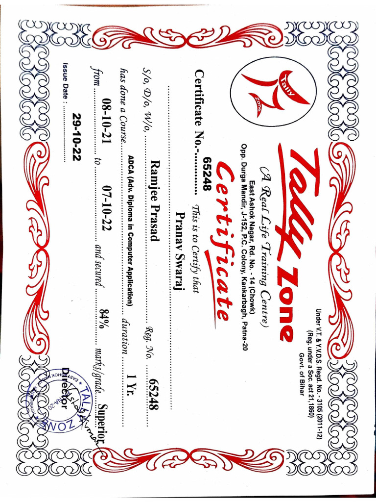 Computer Certificate BSSC - 20240128 | PDF