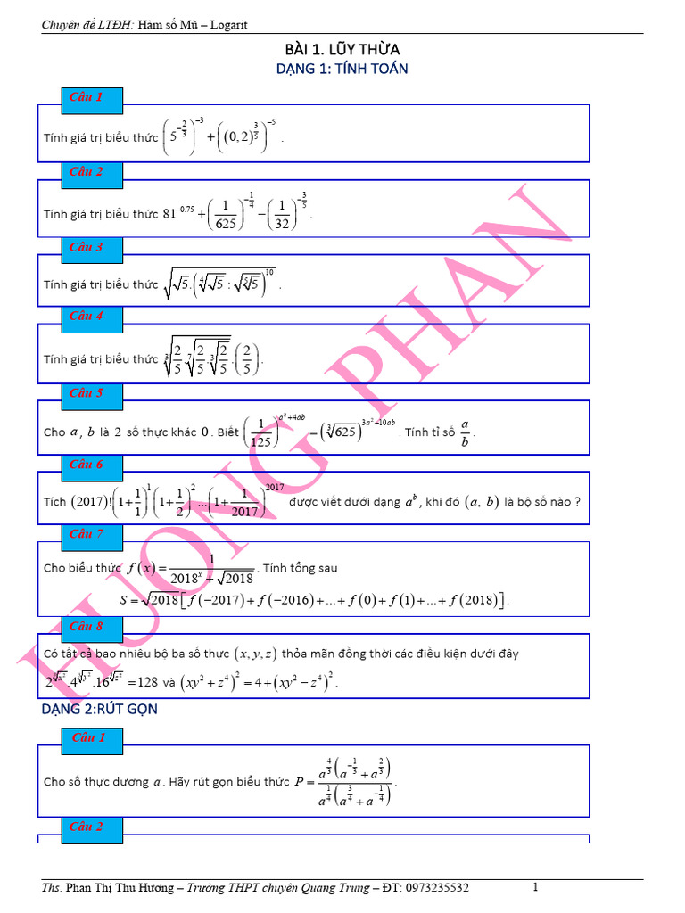 Bai Tap Tet Mu-logarit | PDF
