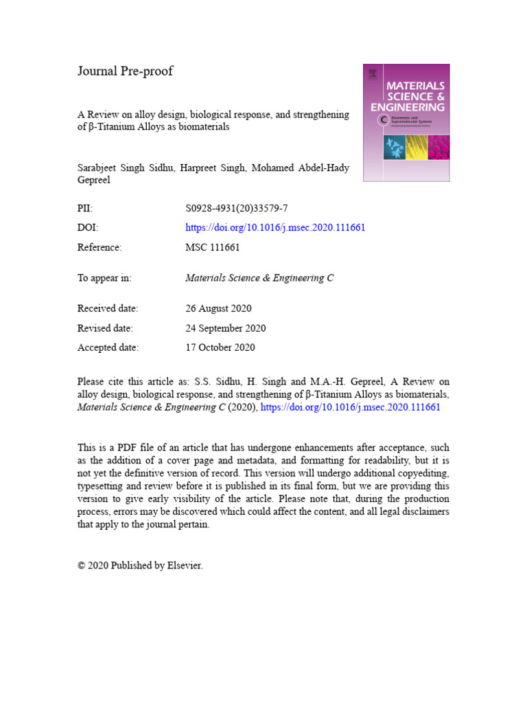 2020 Ti Biomedical | PDF | Artificial Neural Network | Titanium