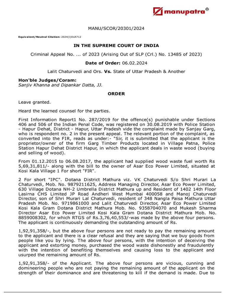 Lalit Chaturvedi Case Overview | PDF | Judiciaries | Law