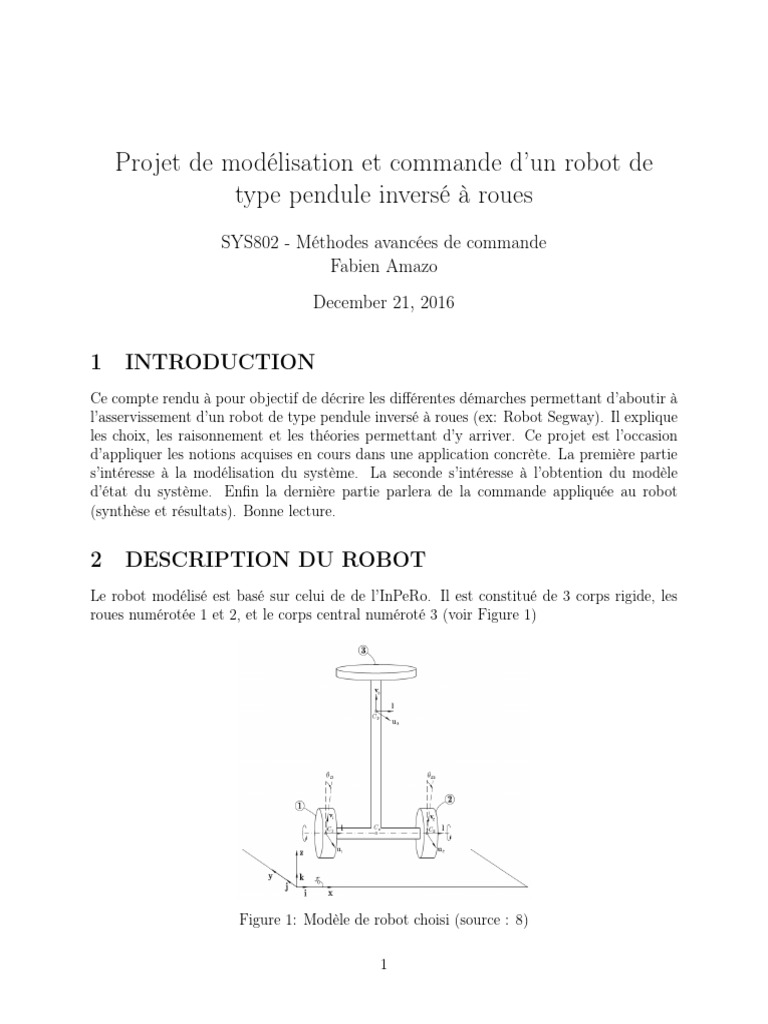 Pendule Inversé À Roues 2016 | PDF