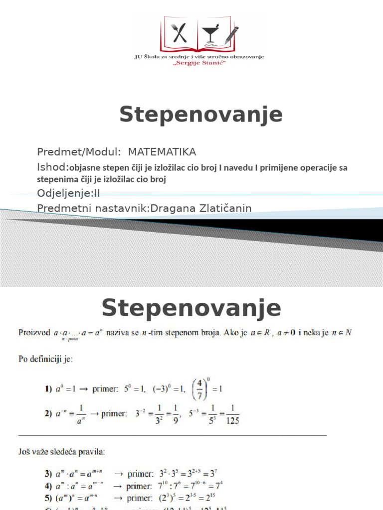 1 Stepenovanje | PDF