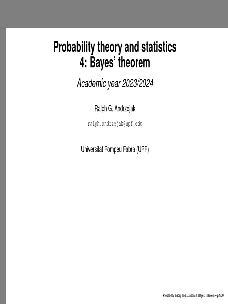 Block 4 - Bayes theorem SOLVED | PDF