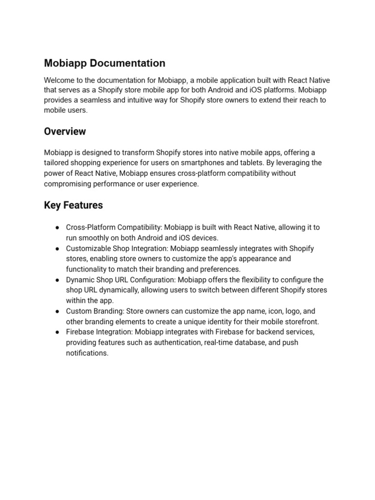 Mobiapp Documentation - Google Drive | PDF