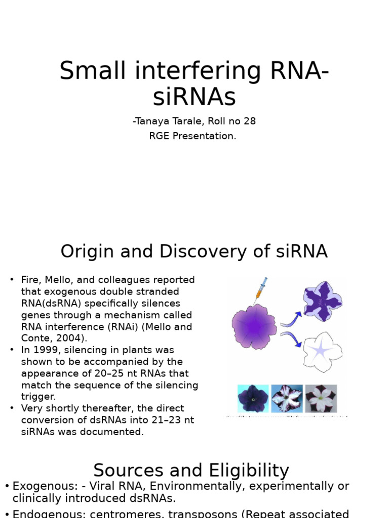 28 Tanaya Tarale RGE PPT siRNA final (1) | PDF