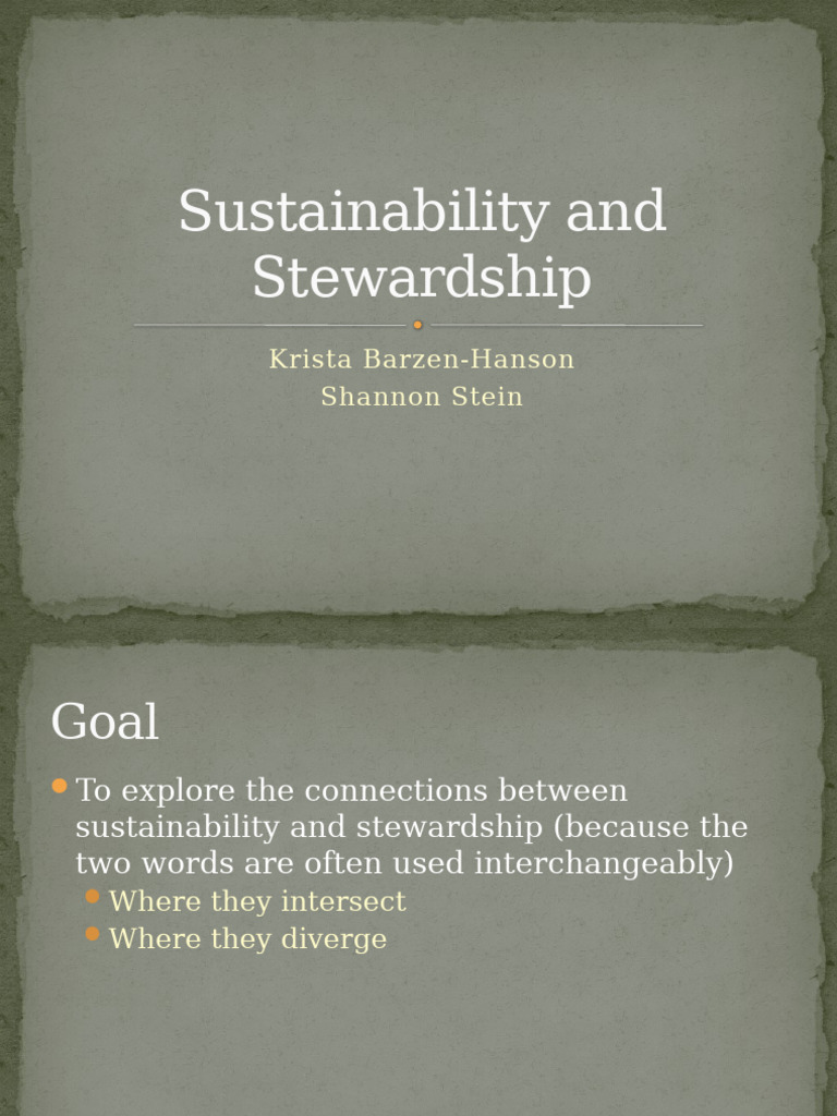 Sustainability and Stewardship | PDF | Sustainability | Environmental ...