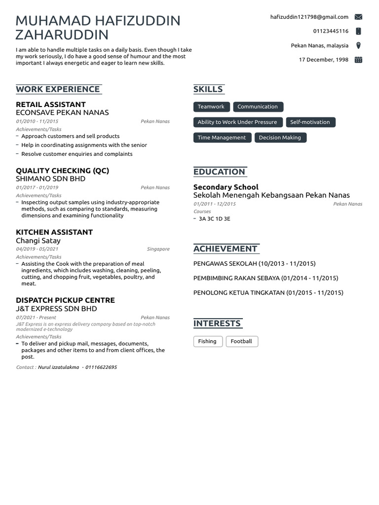 Hafizuddin Resume | PDF