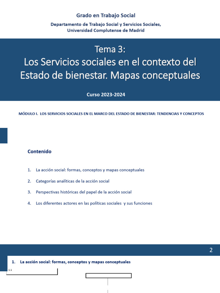 Modulo 1 - Tema 3 - El Marco Conceptual de Los Servicios Sociales. Los Mapas Conceptuales | PDF