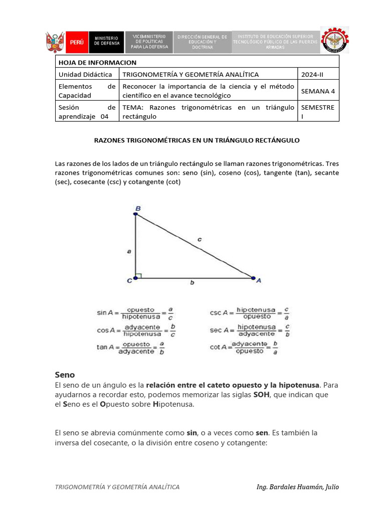 Hoja de Informacion 04 Raz Trig | PDF