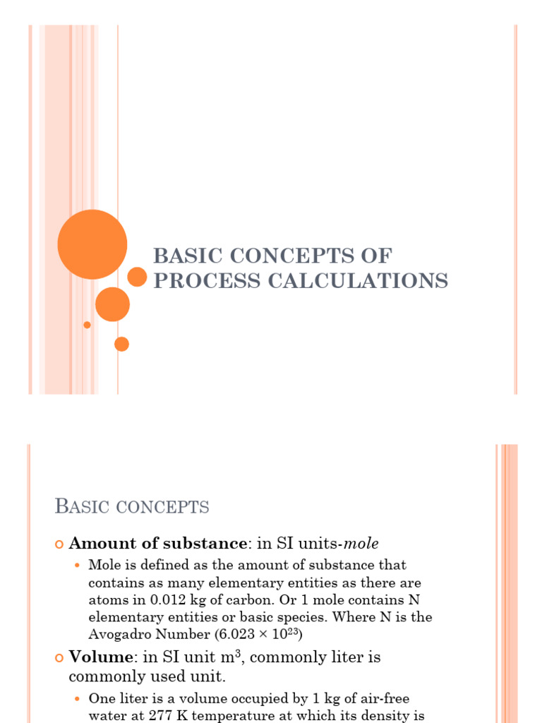 1-3 Basic concepts of process calculations | PDF