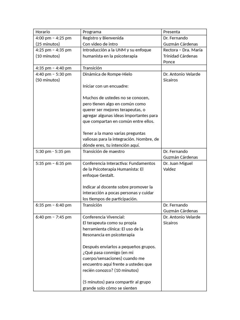 Agenda Nexum Experience - DPH | PDF