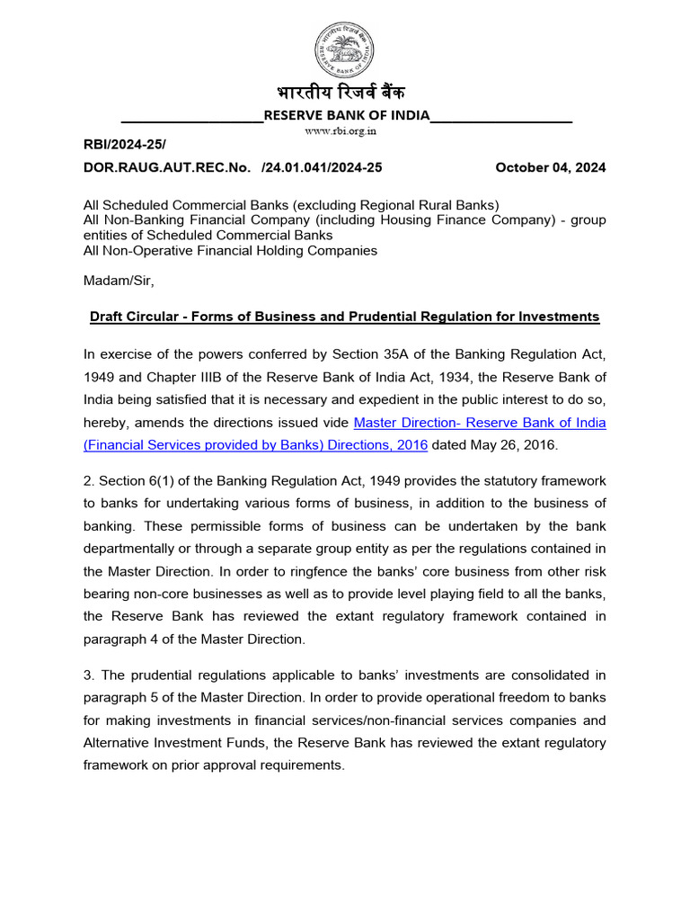 DRAFTCIRCULAR468A9E59 | PDF | Banks | Law